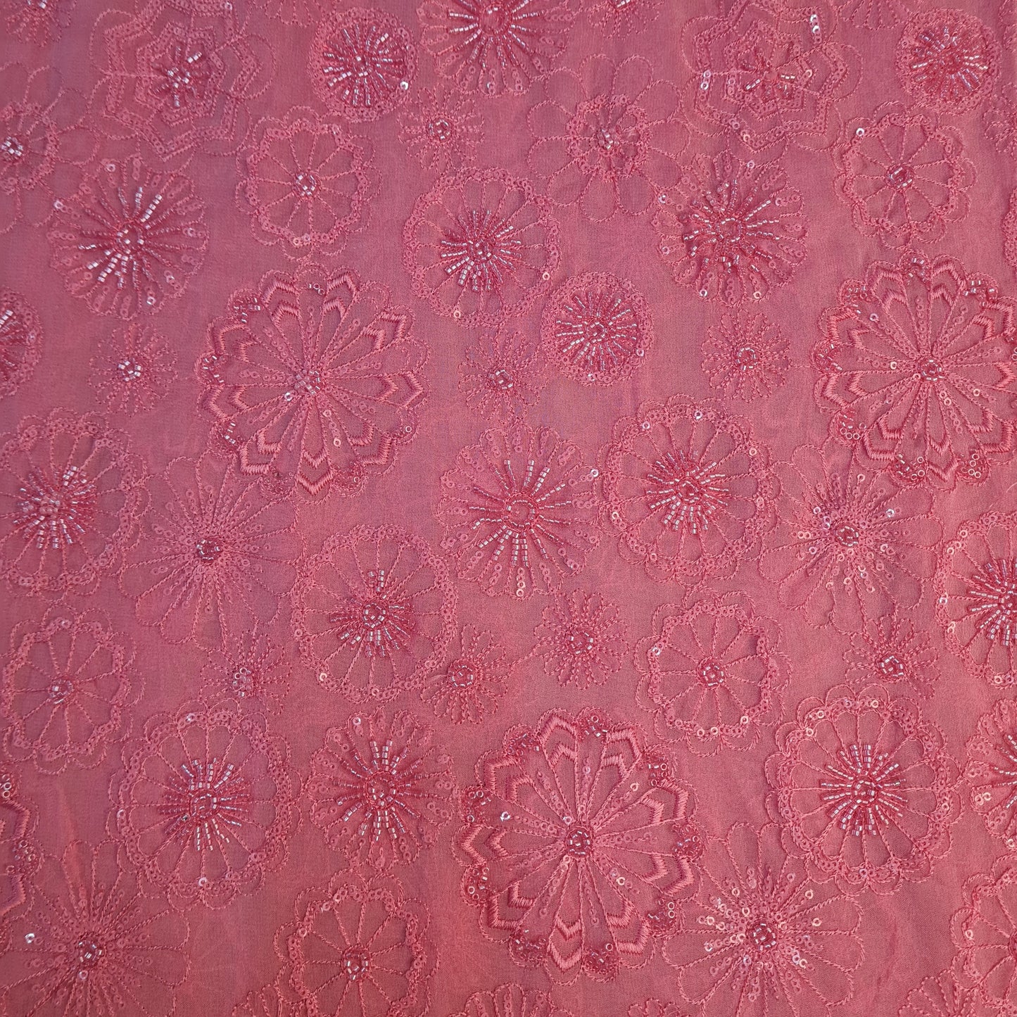 Buy Premium Premium Georgette Fabric Dark Pink Floral CutDana ...