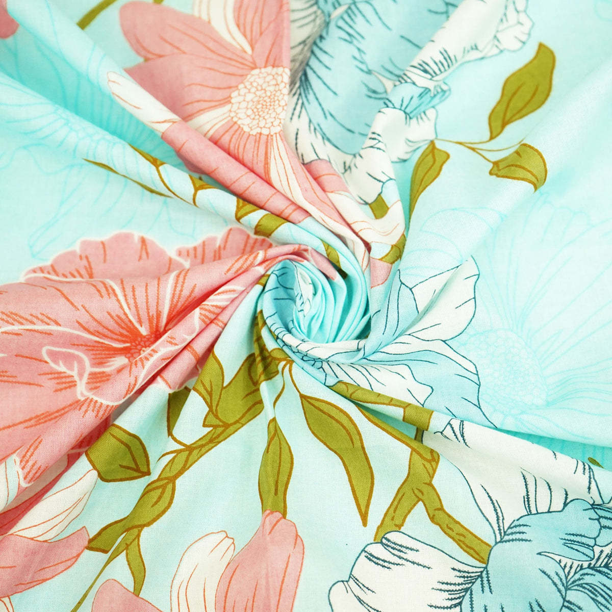 Buy Sky Blue Masaba Print Cotton Fabric Online at TradeUNO – TradeUNO ...