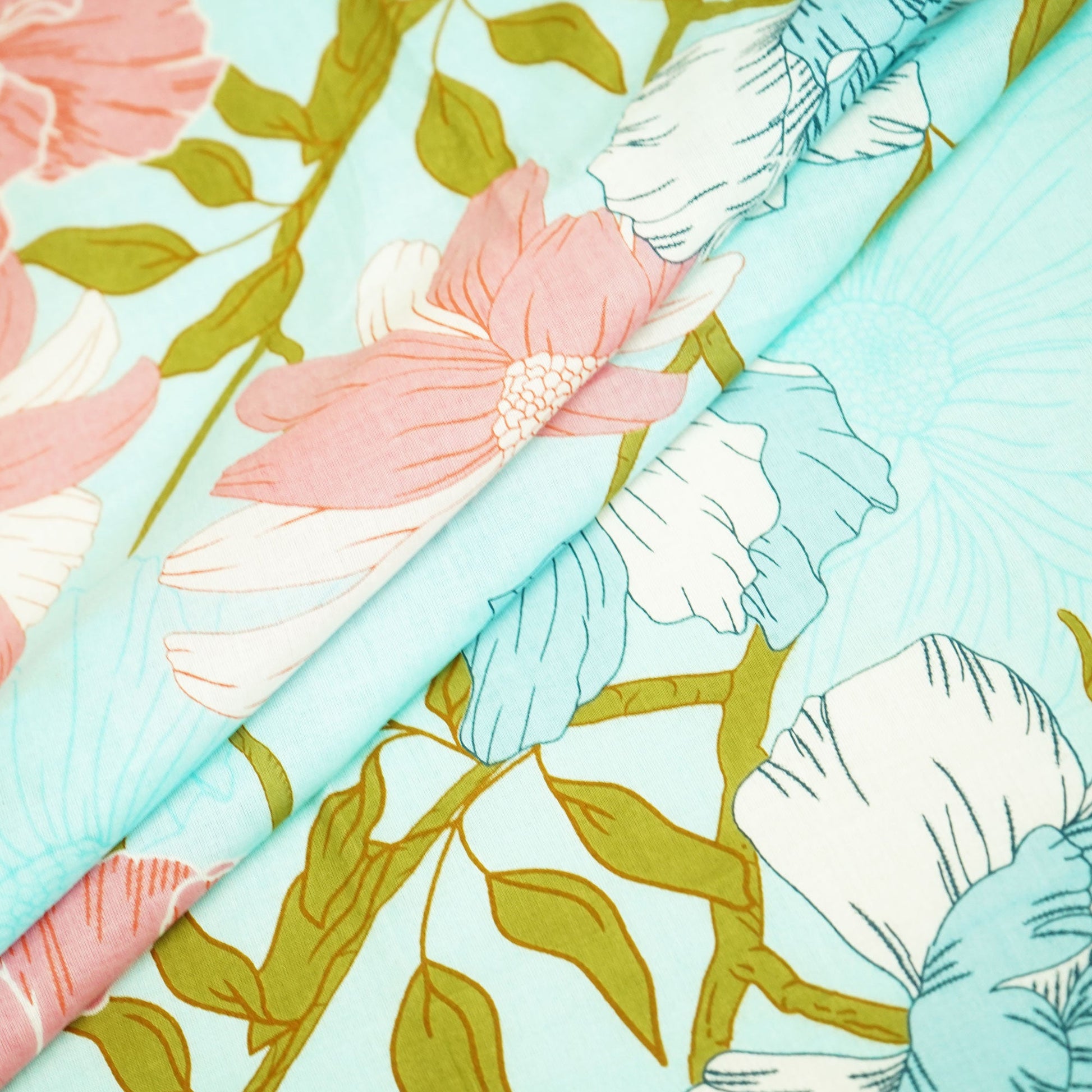 Buy Sky Blue Masaba Print Cotton Fabric Online at TradeUNO – TradeUNO ...