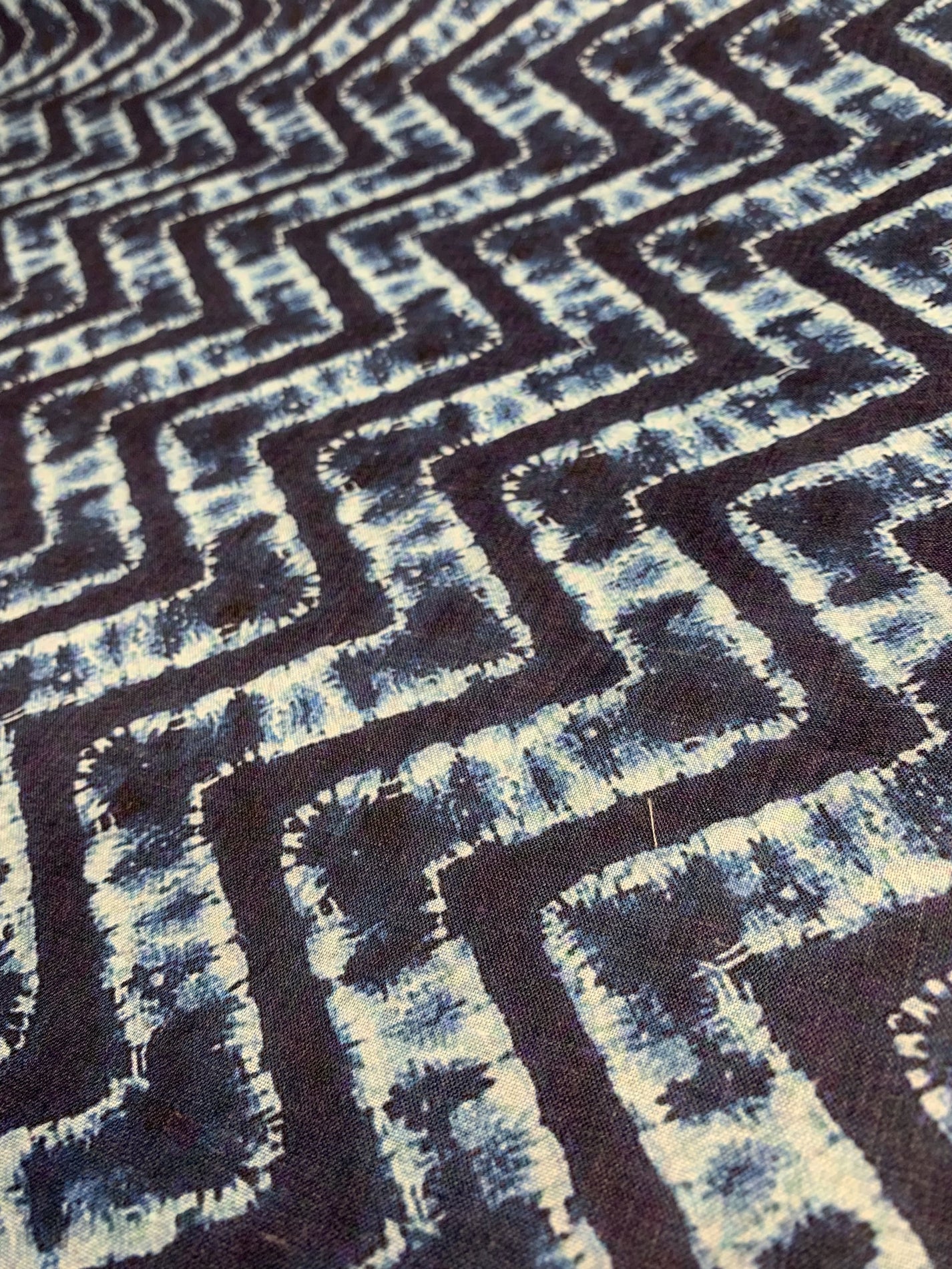 Buy Premium Blue Chevron Print Cotton Fabric Online at TradeUNO ...