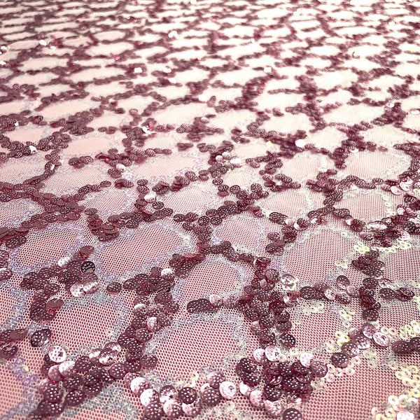 Buy Premium Pink Sequence Embroidery Lycra Net fabric Online – TradeUNO ...
