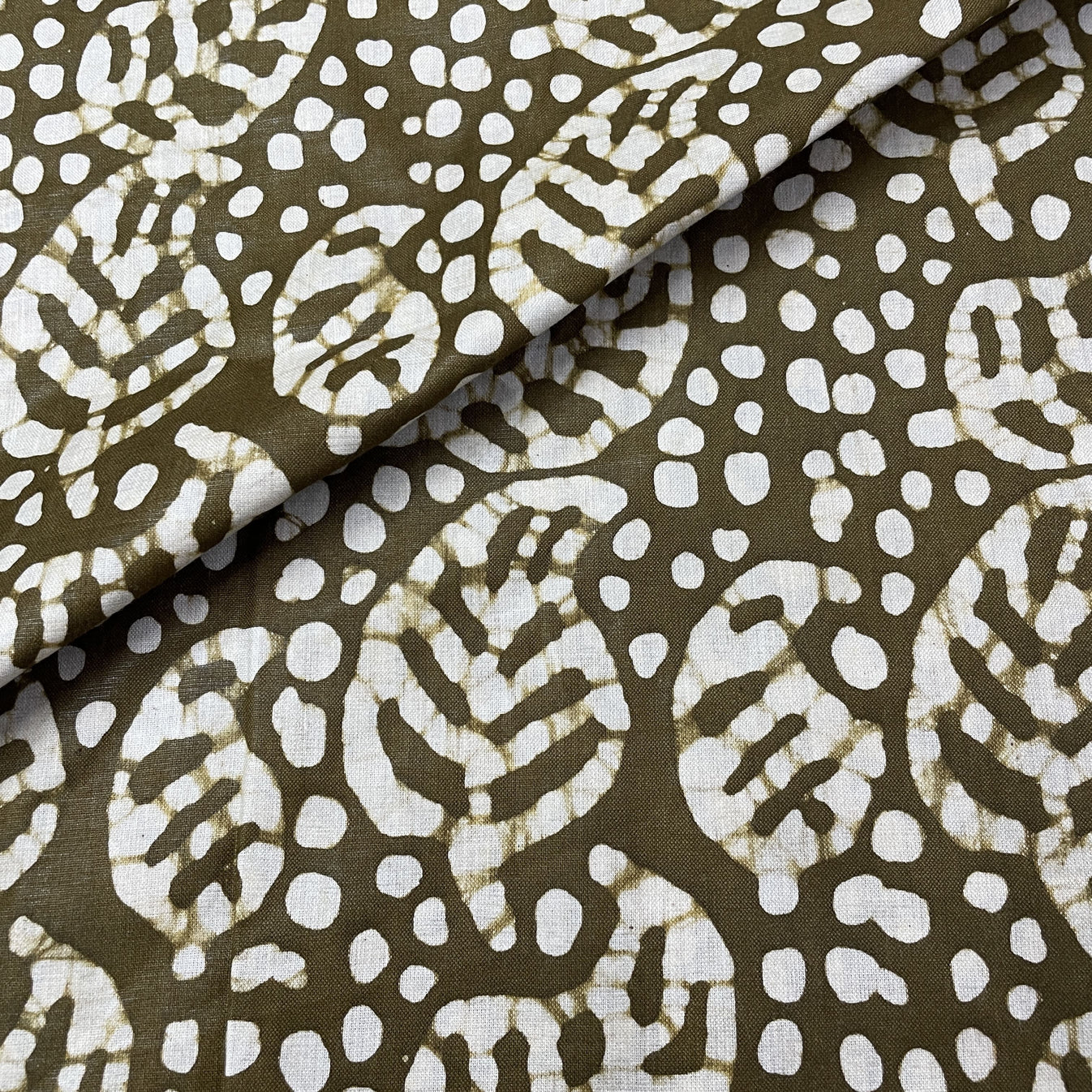 Buy Olive Green Batik Pure Cotton Fabric Online at TradeUNO – TradeUNO ...